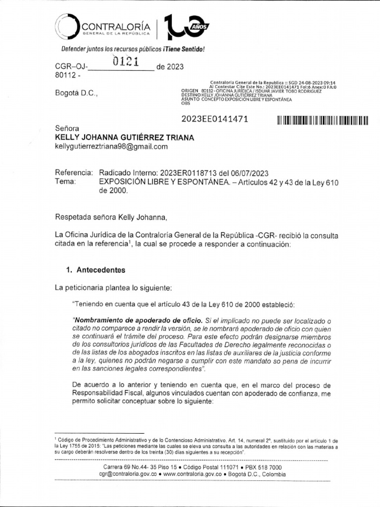 CGR Oj 121 2023 Versión Libre | PDF | Ley procesal | Fiscal