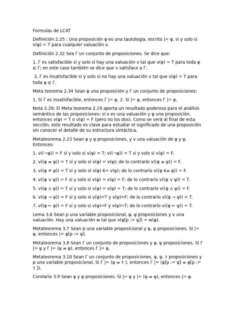 Formulas de LCAT | PDF
