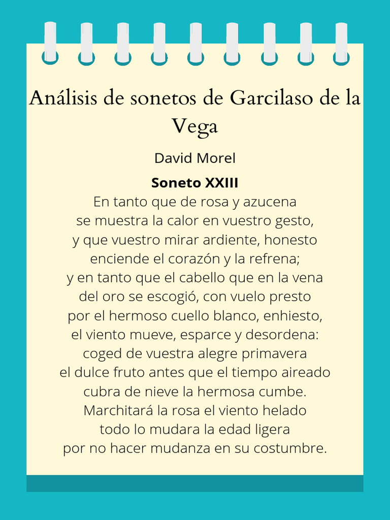 Análisis del Soneto XXIII de Garcilaso | PDF