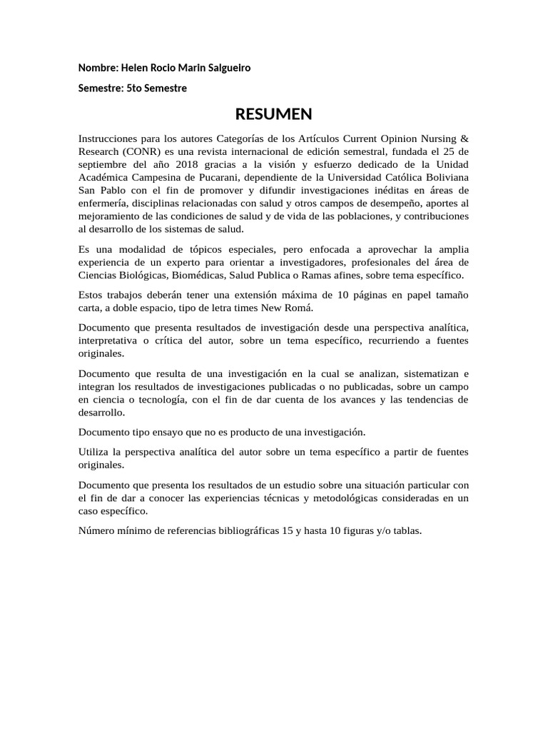 Resumen Del Articulo Helen Marin | PDF | Salud y bienestar