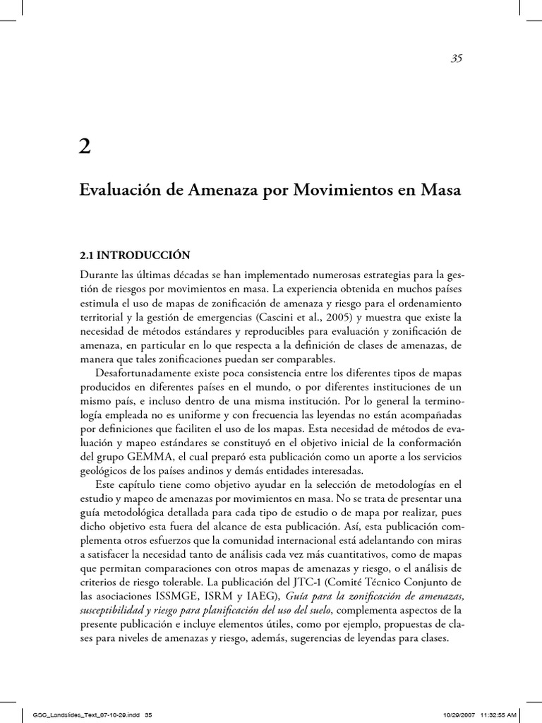 Evaluacion de Amenza Por Movimientos en Masa, Region Andina | PDF | Riesgo | Software