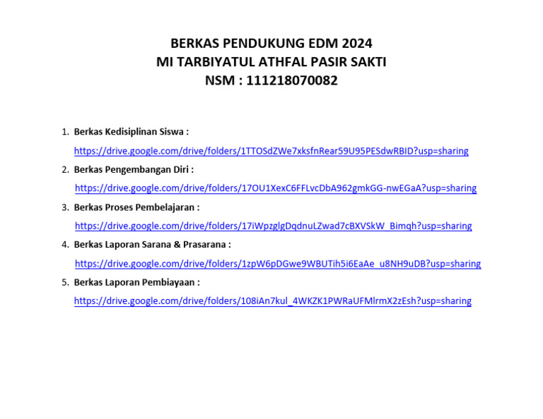 Link Berkas Pendukung Edm 2024 | PDF