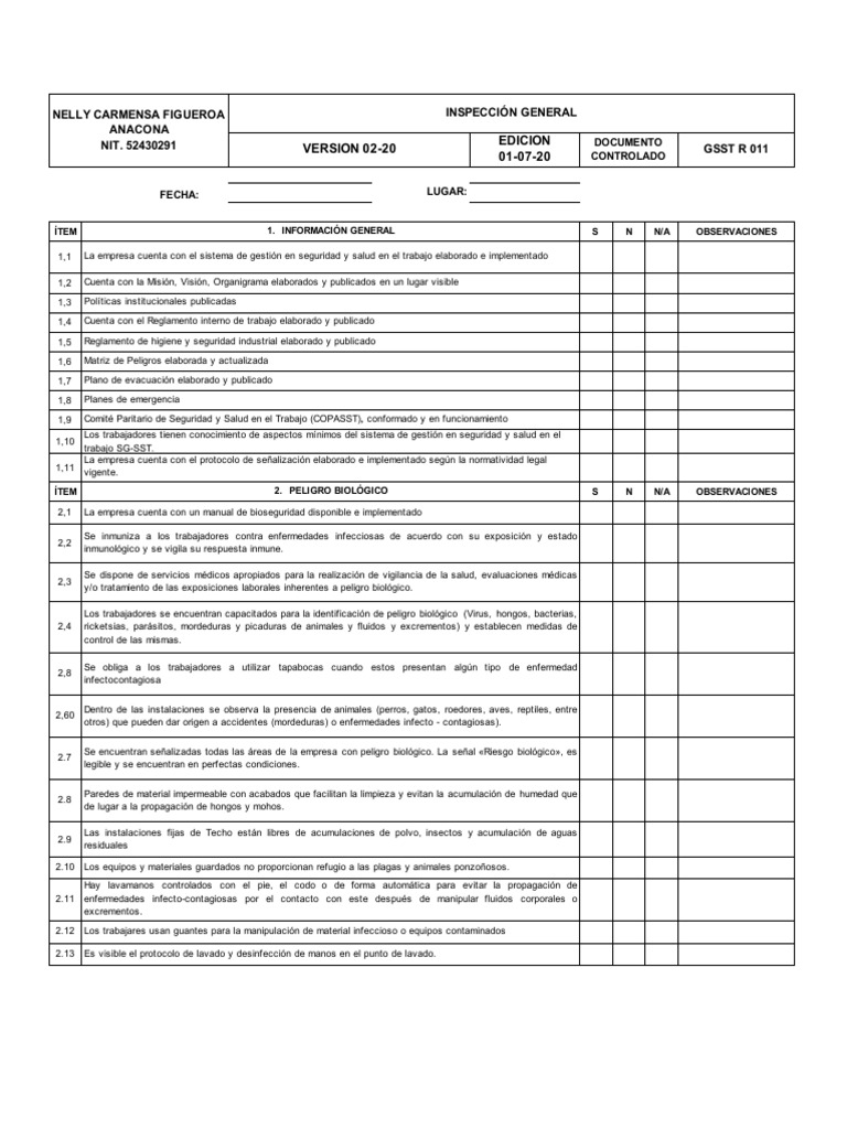 GSST R 012 Inspección General | PDF | Business | Aislador (Electricidad)