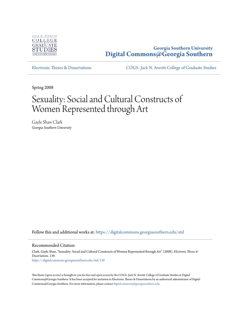 Sexuality - Social and Cultural Constructs of Women Represented TH ...