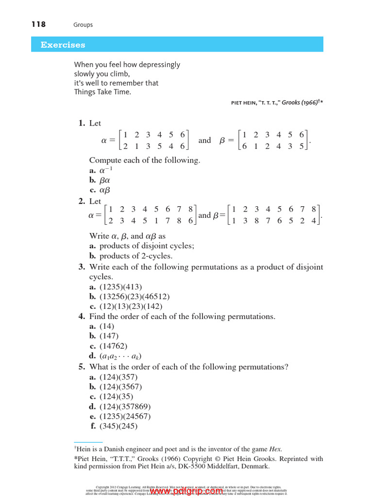 Abstract Algebra 8th Edition by Joseph A-138-141 | PDF | Group (Mathematics) | Permutation