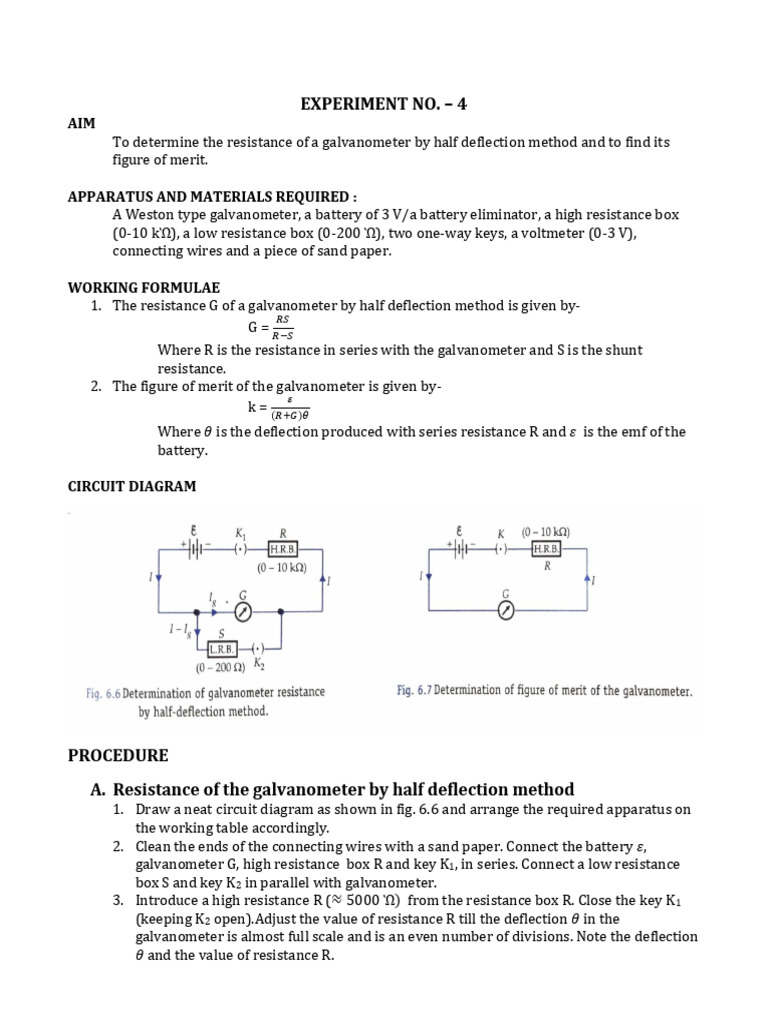 Physics Class 12 EXPT NO. 4 | PDF | Electricity | Electrical Engineering