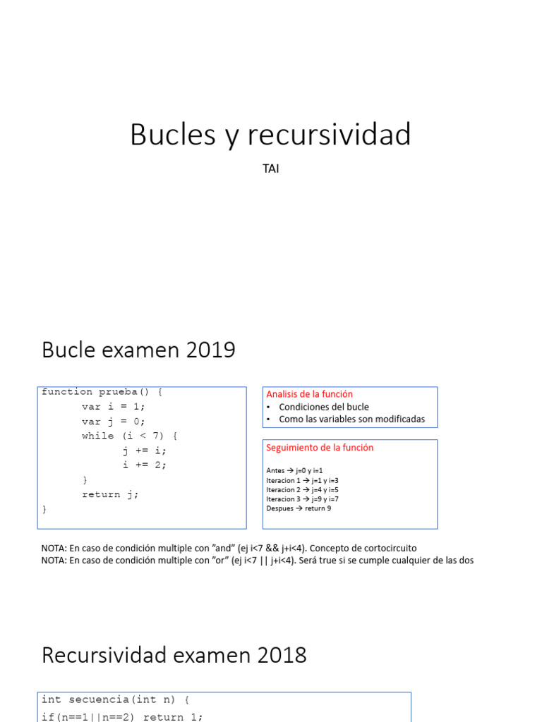 Bucles Recursividad | PDF