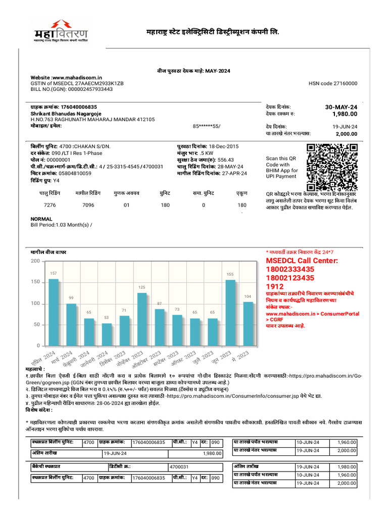 May 2024 Electricity Bill | PDF