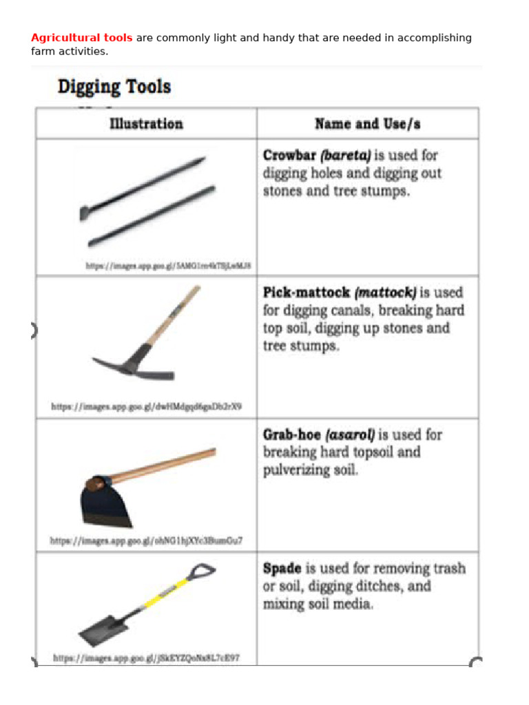 Definition of Farm Tools | PDF