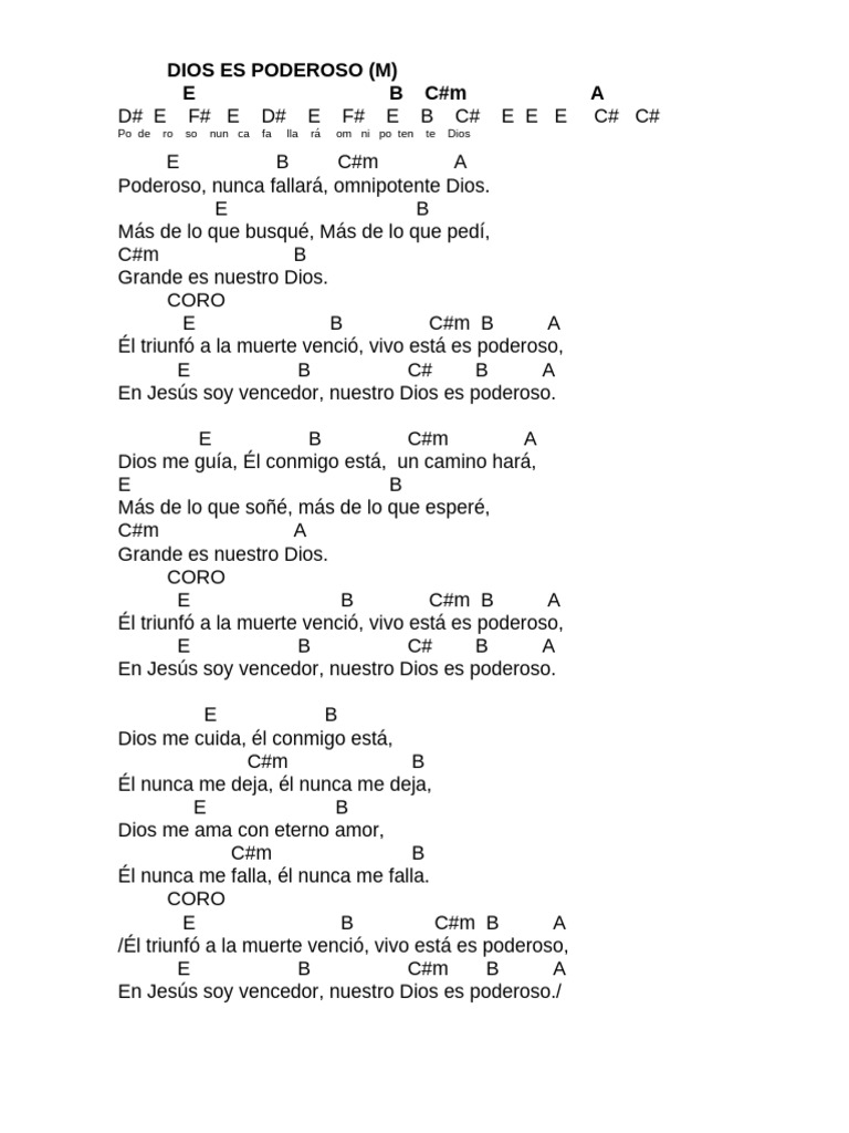 DIOS ES PODEROSO poderoso nunca fallará | PDF
