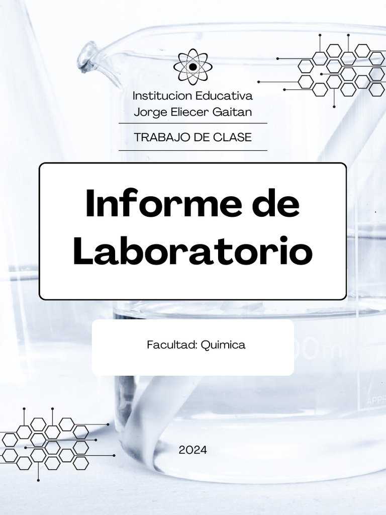 Documento Portada Informe de Laboratorio Profesional Blanco y Negro ...
