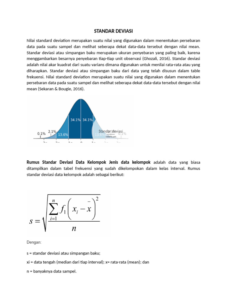 Cara Menghitung Standar Deviasi | PDF | Metode & Bahan Ajar