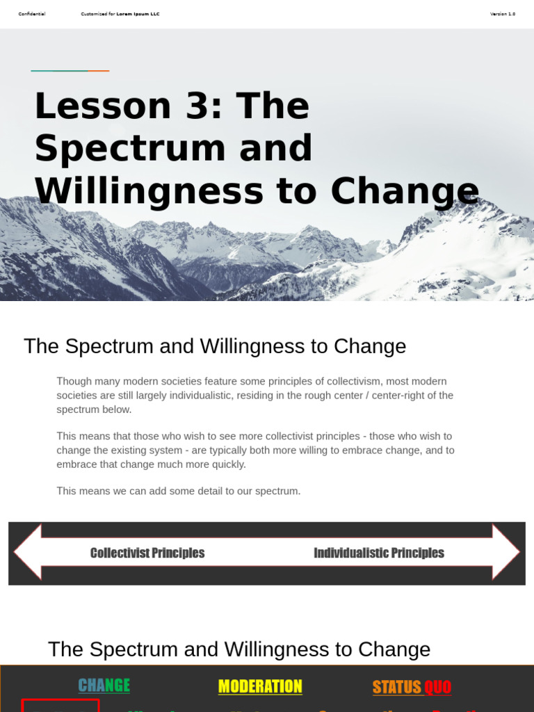 L3. 30-2 - The Spectrum and Willingness To Change | PDF | Politics ...