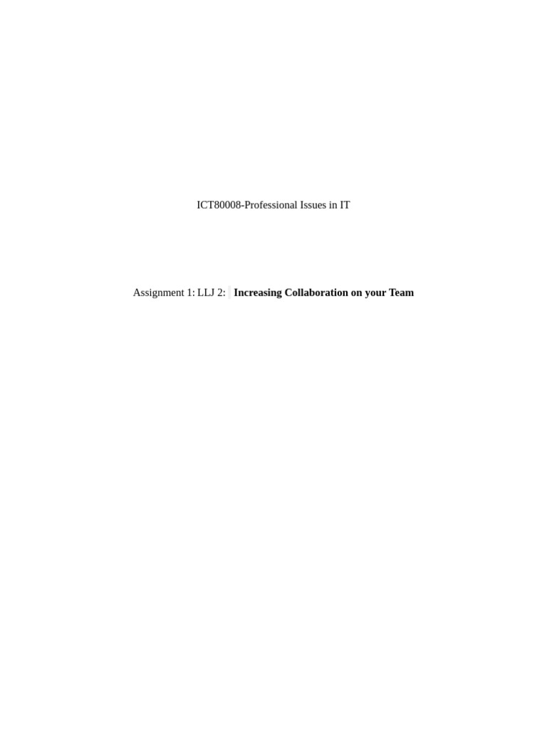 Professional Issue in IT Assignment 1 | PDF | Self-Improvement