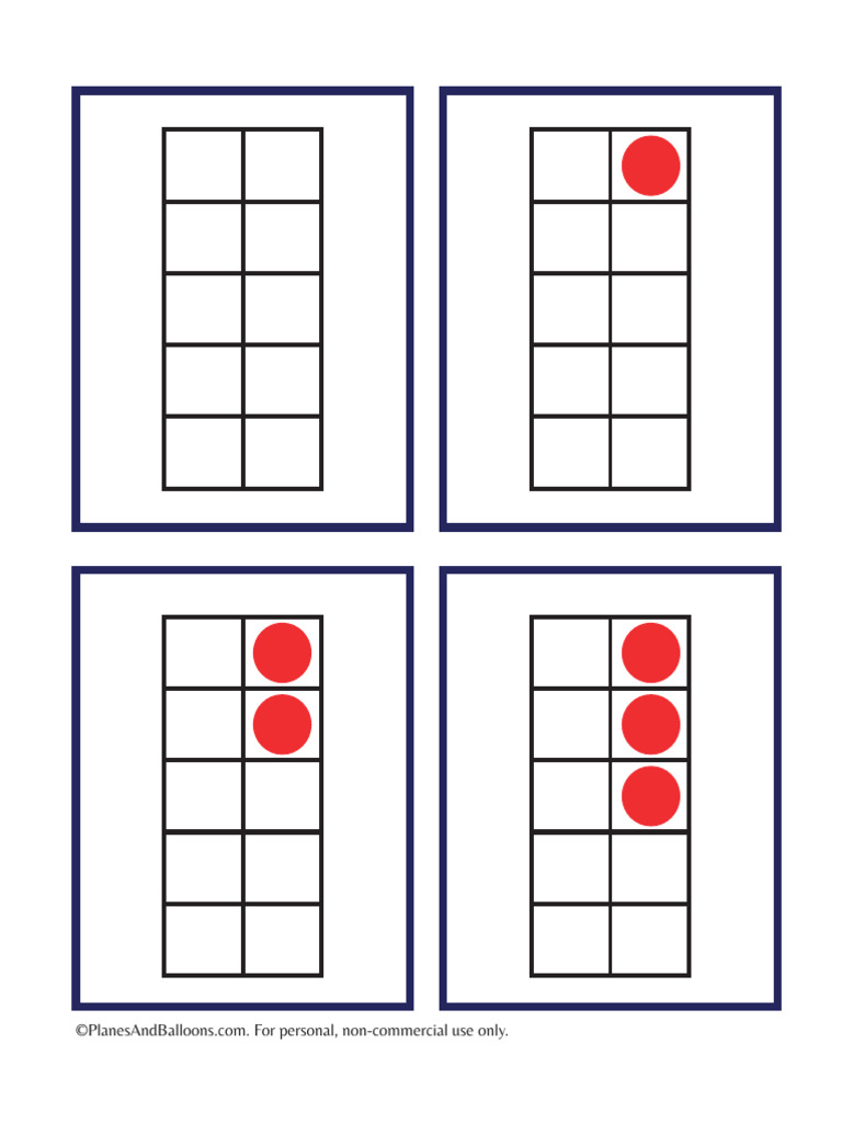 Ten Frame Flashcards | PDF