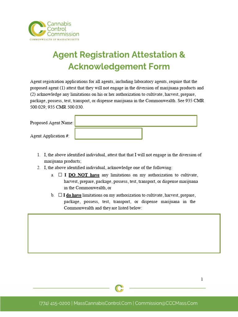 Microsoft Word Agent Attestation and Acknowledgement Form | PDF