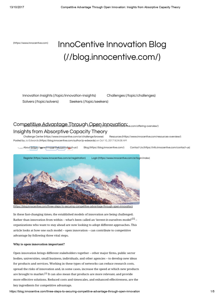 Competitive Advantage Through Open Innovation - Insights From ...