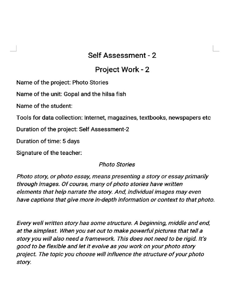 7th Class Project Work2 | PDF