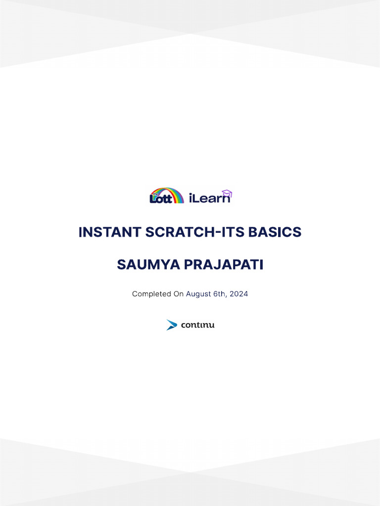 Instant Scratch Its Basic Certificate | PDF