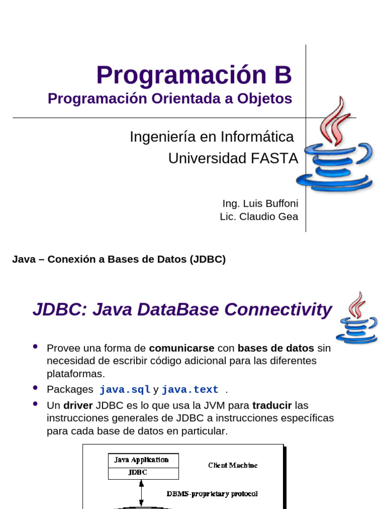Java - JDBC | PDF | Java (lenguaje de programación) | Programación de computadoras