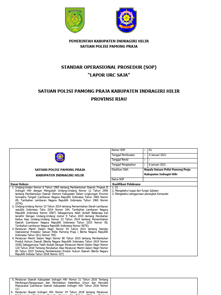 SOP-LAPOR-URC-SAJA-Autosaved-ok | PDF