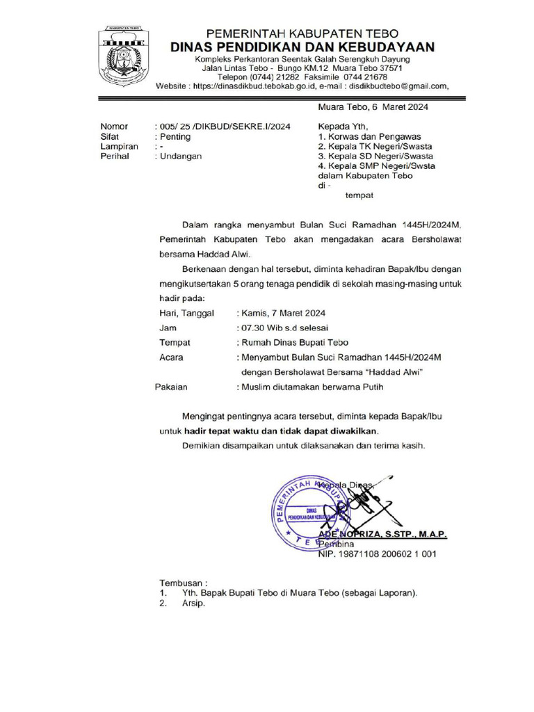 Undangan Sholawat Bersama Haddad Alwi | PDF