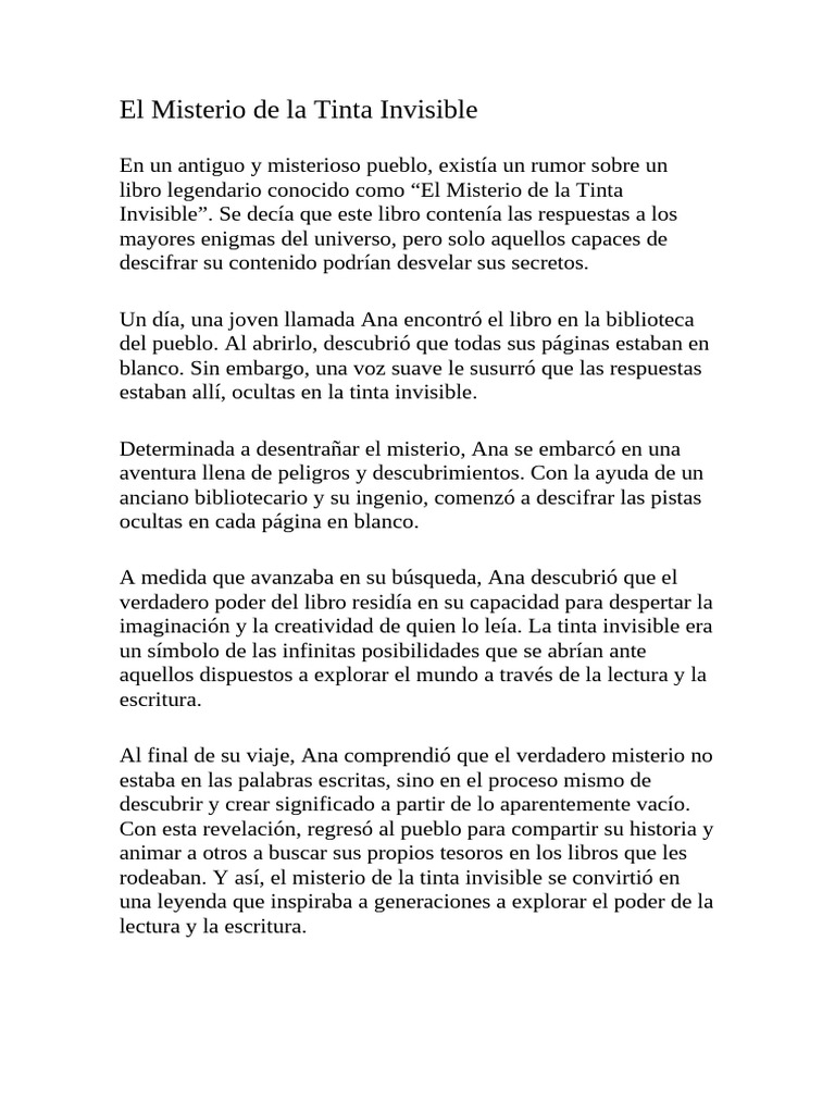 El Misterio de la Tinta Invisible | PDF