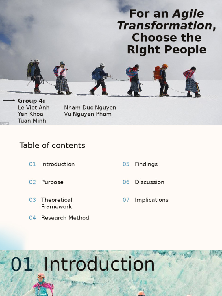 Group 4 - Agile Transformation | PDF | Agile Software Development | Methodology