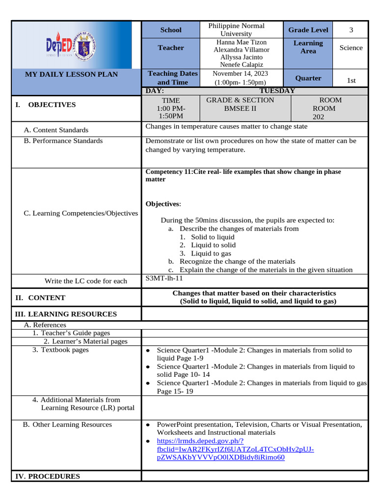 1 Activity Print Group 1 Lessonplan Integ | PDF | Water | Liquids