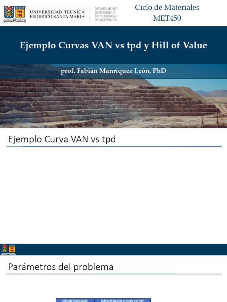 C03-Ejemplo Curvas VAN Vs TPD y VAN Vs TPD Vs LC - SLS - v8 - USM | PDF