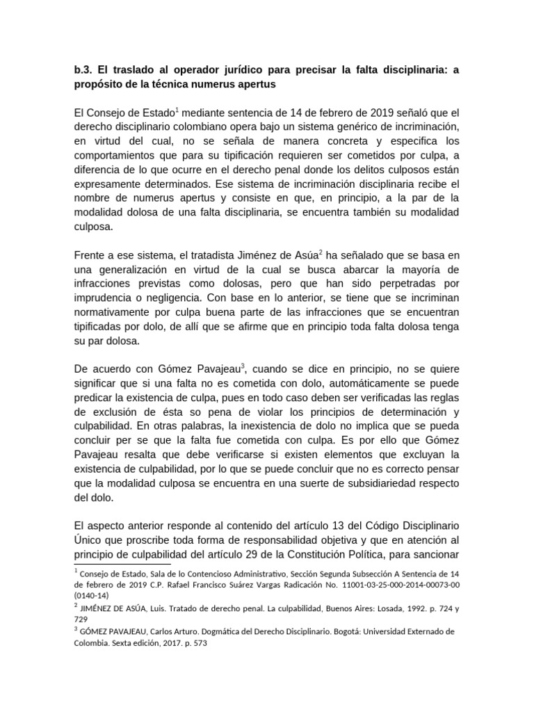 Sistema numerus apertus en derecho disciplinario | PDF | Intención ...