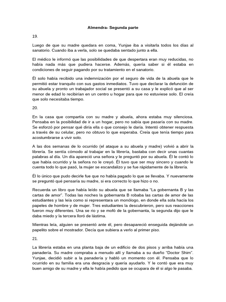 Almendra-Segunda Parte Resumen Por Capitulos | PDF
