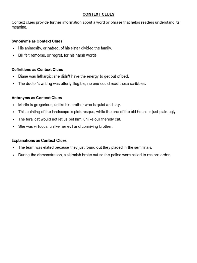 Context Clues | PDF