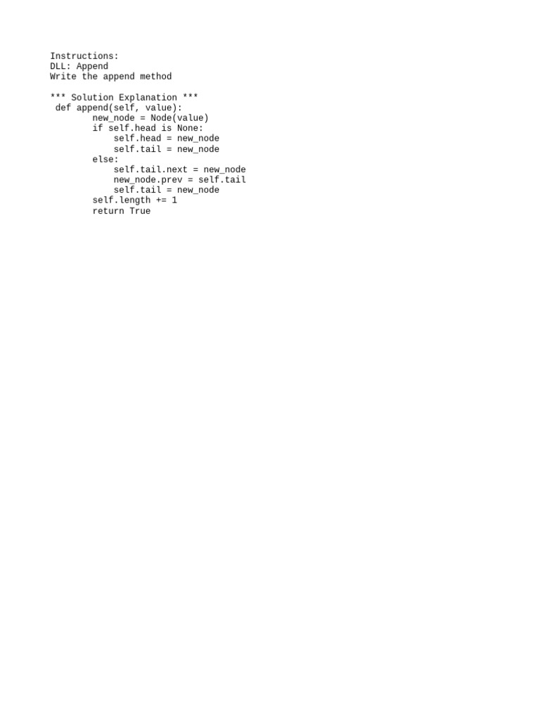 Coding Exercise 18 DLL Append | PDF