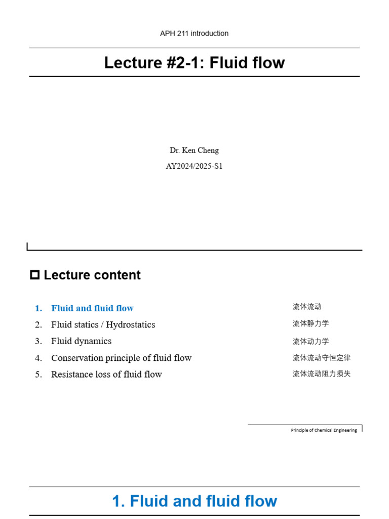 Lecture#2-1_APH211_wResults | PDF | Fluid Mechanics | Pressure