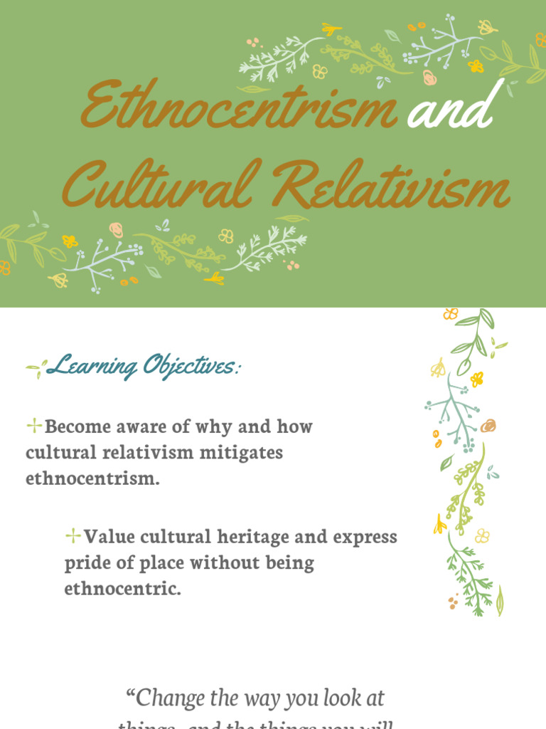 4.5 Ethnocentrism and Cultural Relativism | PDF | Relativism | Cultural ...