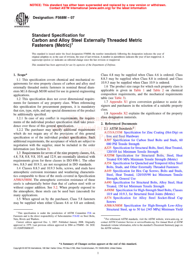 ASTM-F568M-07 - Carbon and Alloy Steel Externally Threaded Metric ...