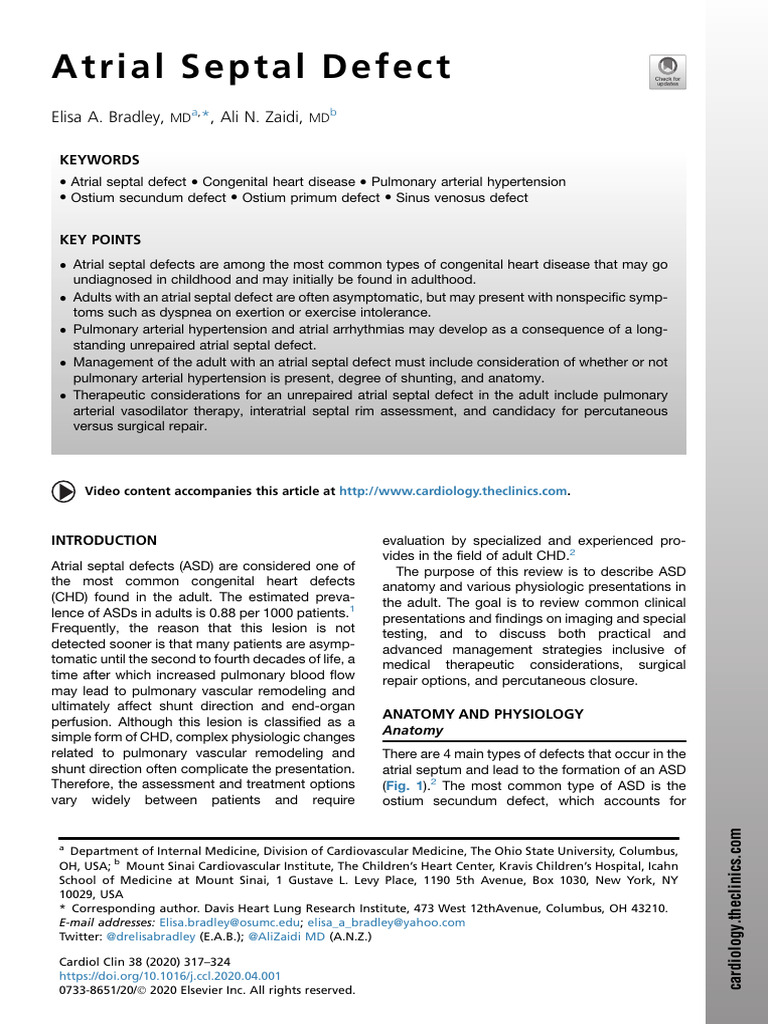 Comunicacion Interauricular | PDF | Internal Medicine | Cardiology