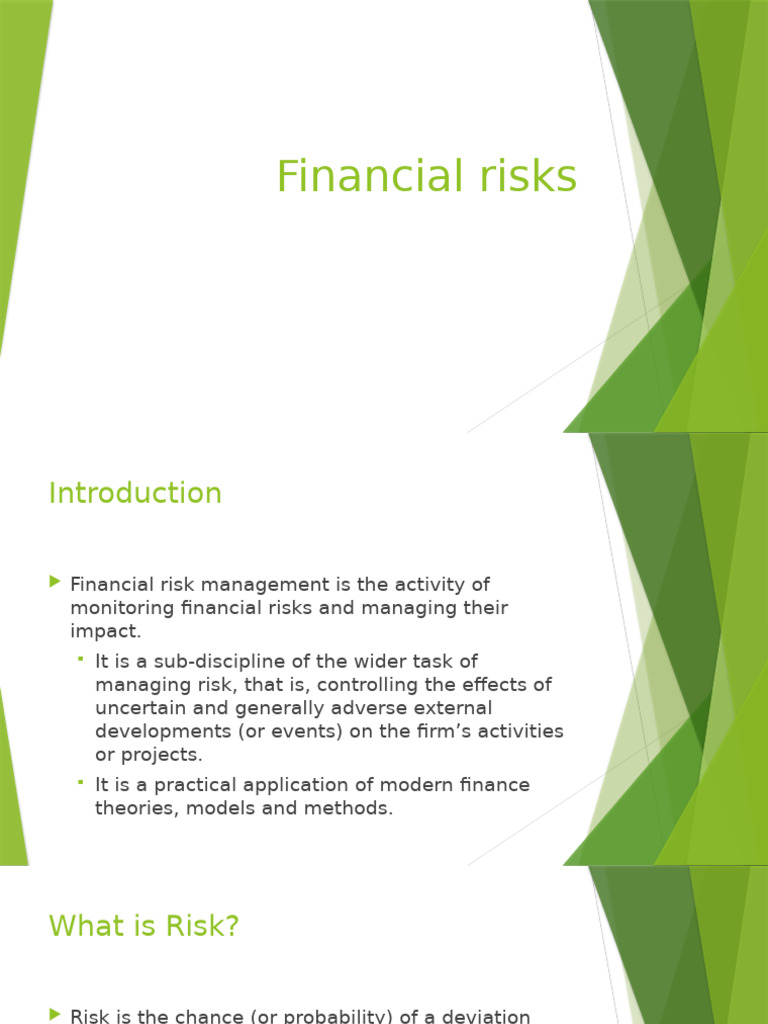 01 Financial risks | PDF | Interest Rates | Financial Risk
