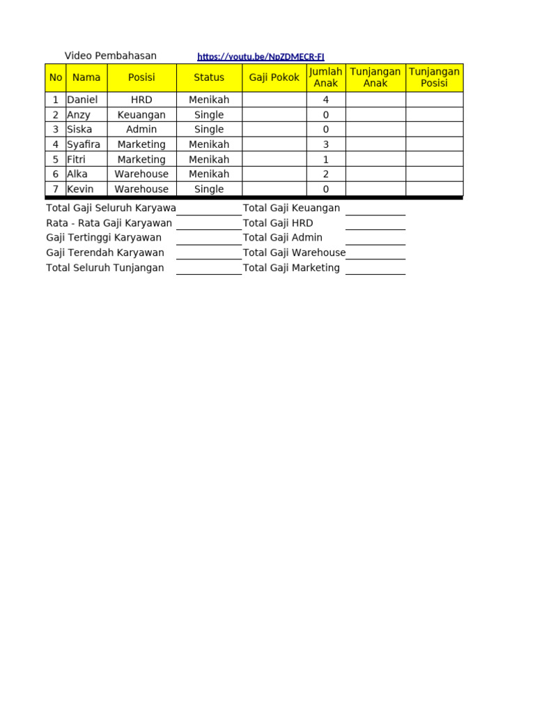 Tes Excel Admin Payroll 2 | PDF