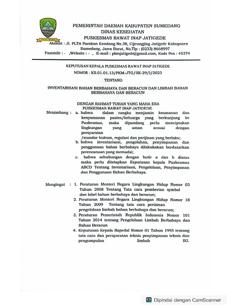 1.4.3.b SK INVENTARIS LIMBAH B3 | PDF