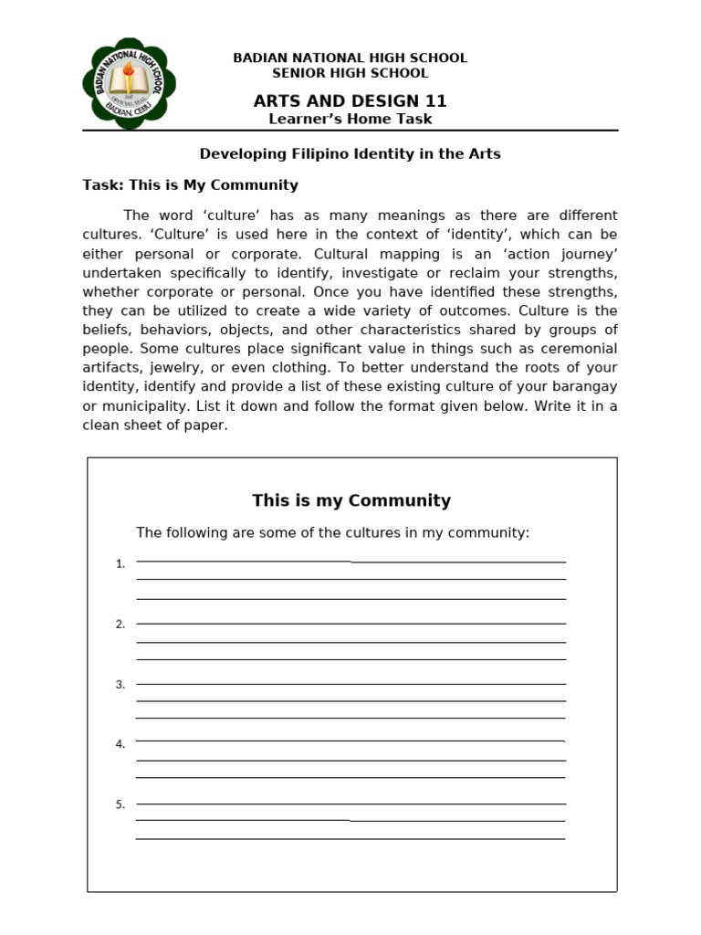 HLT Developing Identity in The Arts | PDF | Science & Mathematics