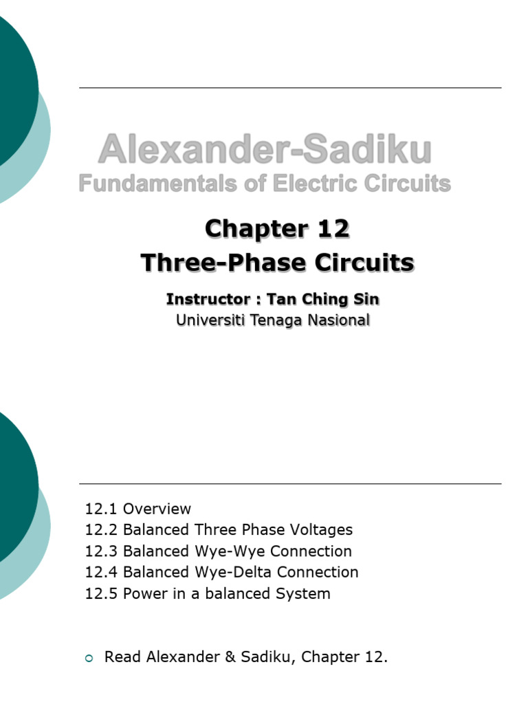 EEEB123 - Chapter 12 - Three-Phase Circuits | PDF | Inductor | Manufactured Goods