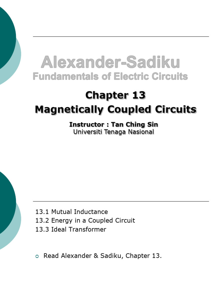 EEEB123 - Chapter 13 - Magnetically Coupled Circuits | PDF | Inductance | Inductor