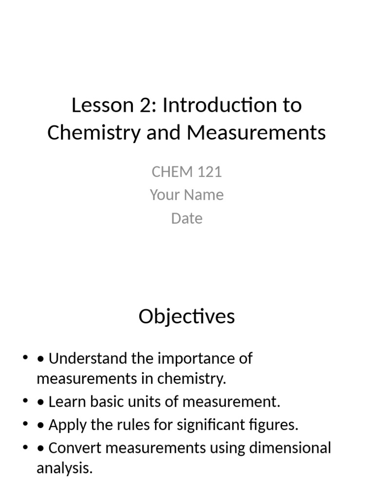 Lesson 2 Chemistry and Measurements | PDF | Significant Figures ...