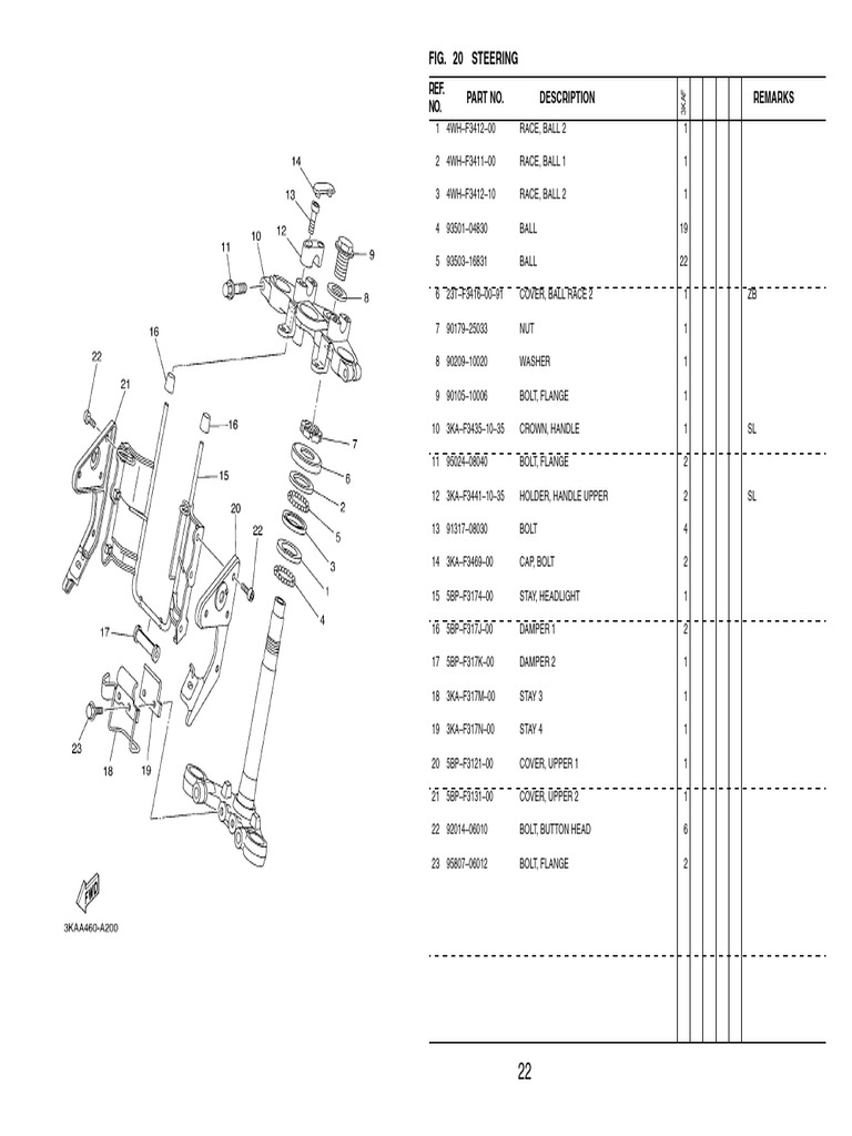 Steering Parts List and Specifications | PDF
