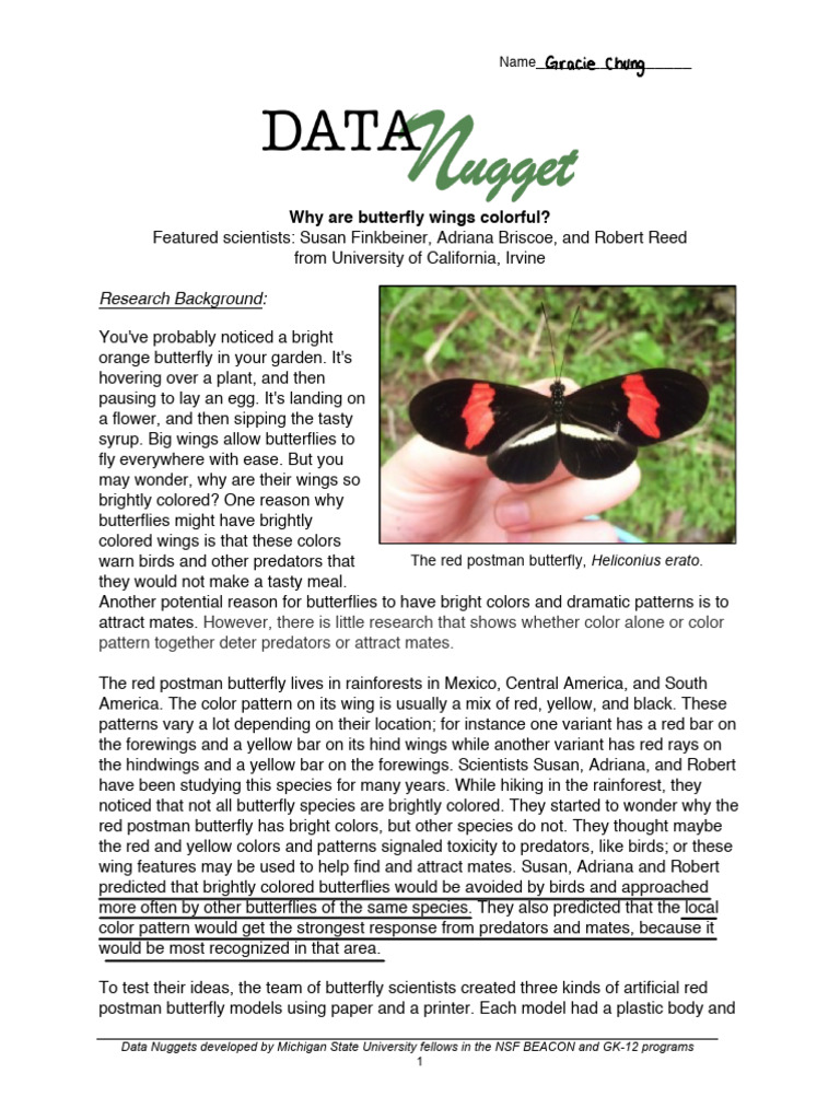 Butterfly Color | PDF | Hypothesis | Butterfly