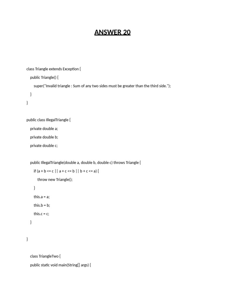 Java Exception Handling for Triangles | PDF