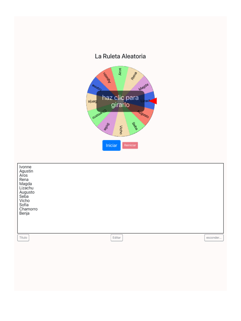 La Ruleta Aleatoria | PDF | Juegos y actividades