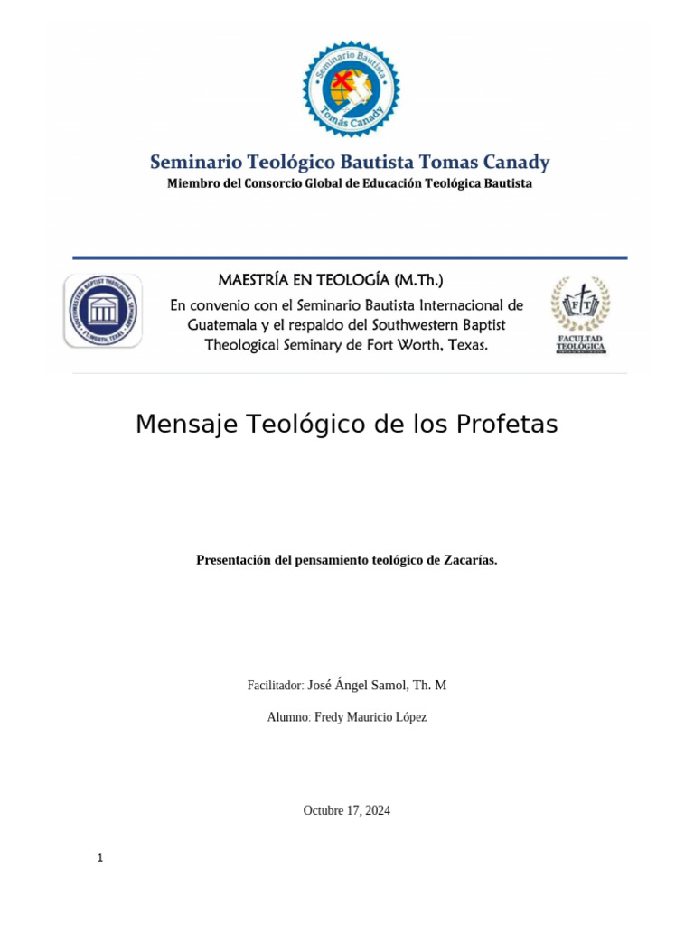 Mensaje Teológico de Los Profetas Presentacion Del PENSAMIENTO ...